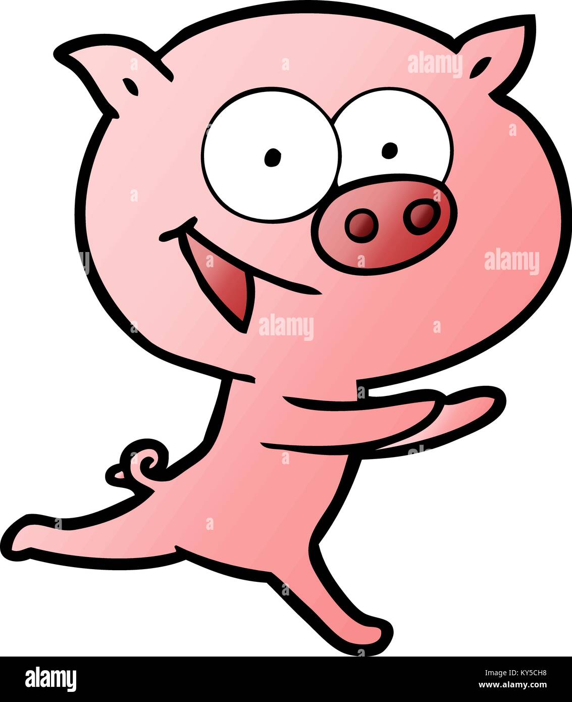 cheerful pig cartoon Stock Vector Image & Art - Alamy