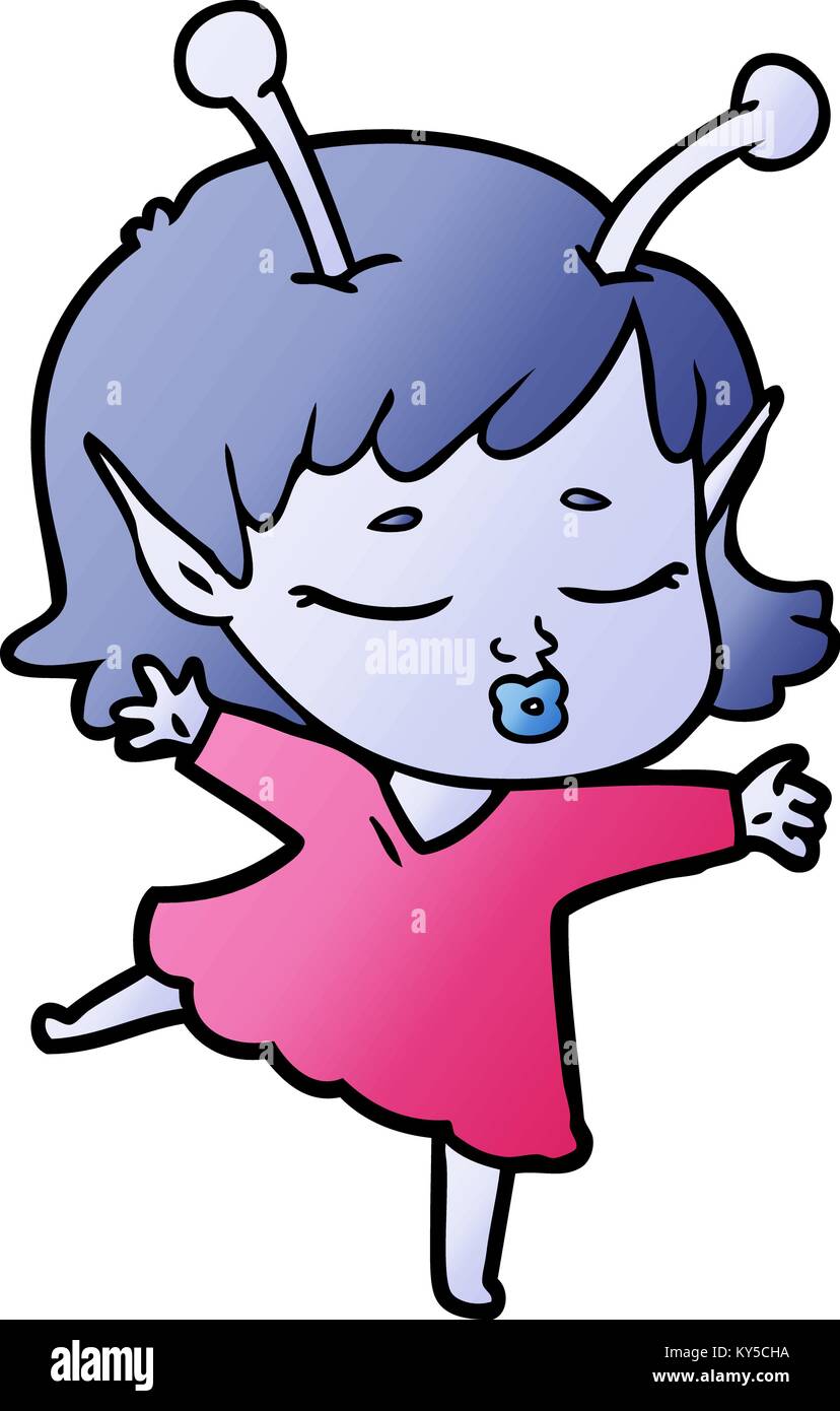cute alien girl cartoon Stock Vector Image & Art - Alamy