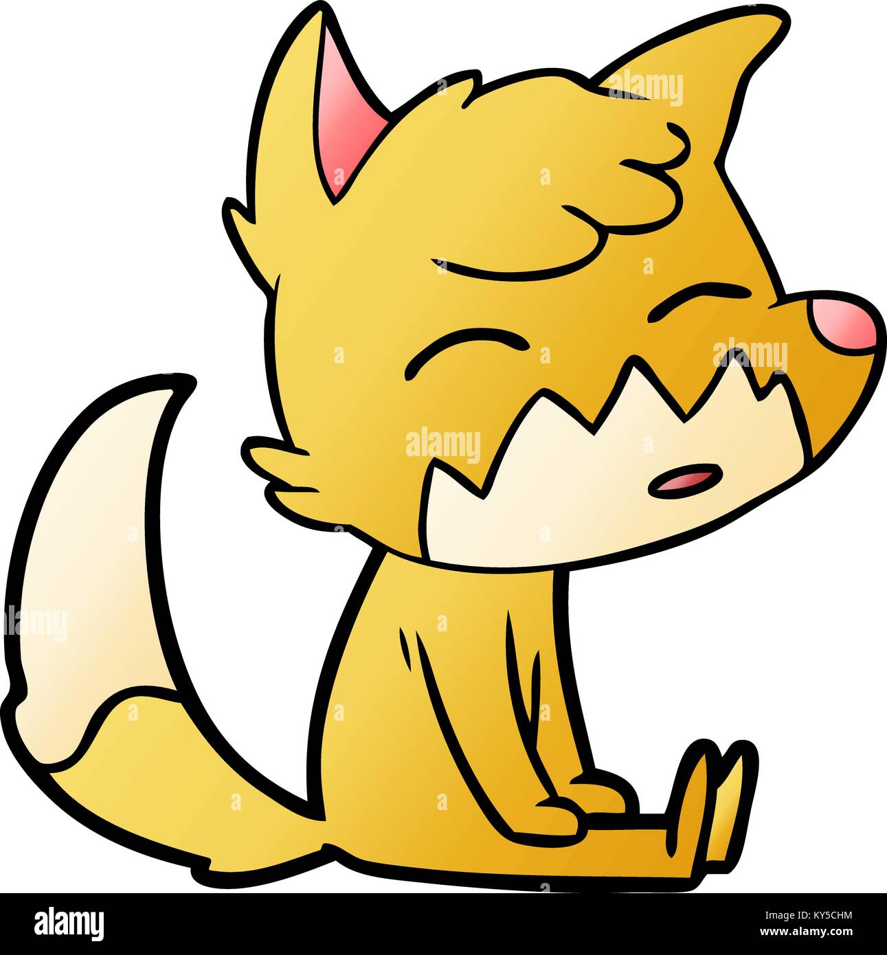 cartoon fox sitting Stock Vector Image & Art - Alamy