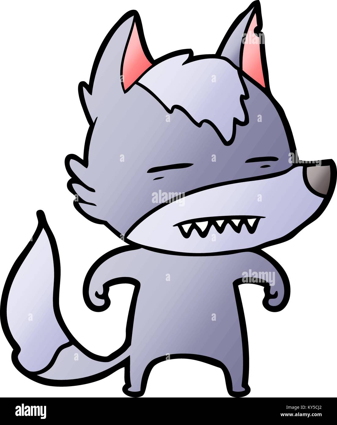 cartoon wolf showing teeth Stock Vector Image & Art - Alamy