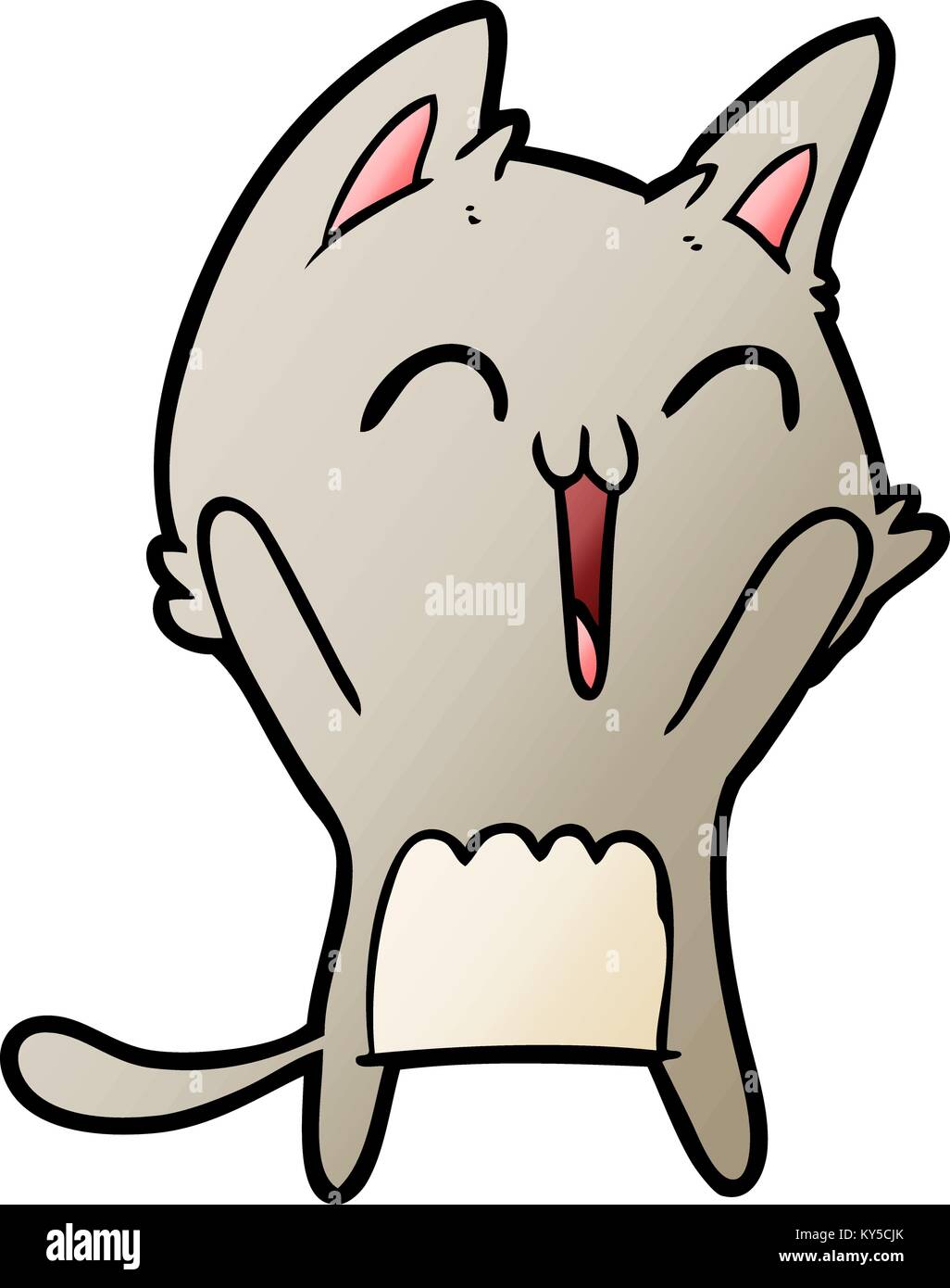 happy cartoon cat meowing Stock Vector Image & Art - Alamy