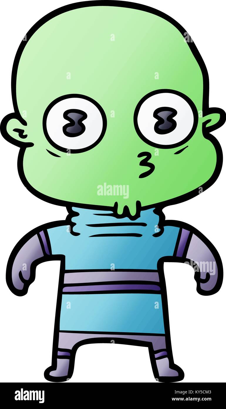 cartoon weird bald spaceman Stock Vector Image & Art - Alamy
