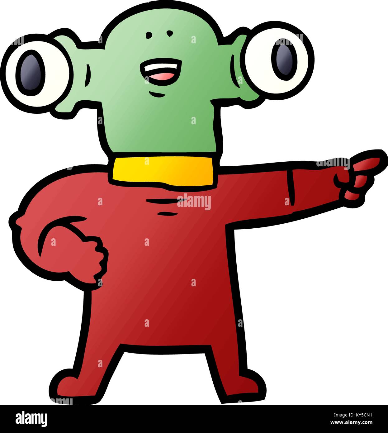 friendly cartoon alien pointing Stock Vector Image & Art - Alamy