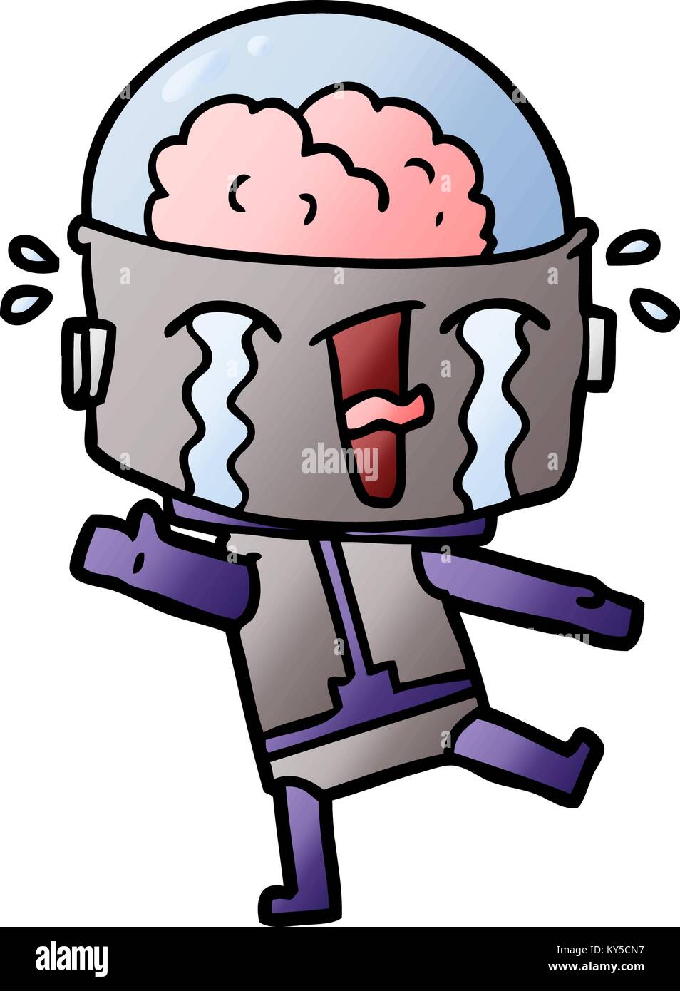 cartoon crying robot Stock Vector Image & Art - Alamy