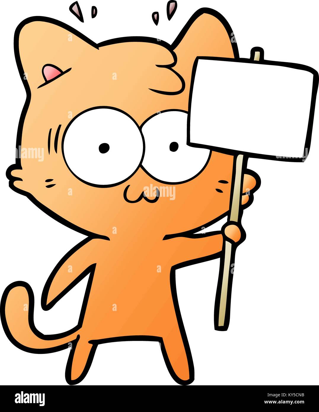 Cartoon cat waving sign hi-res stock photography and images - Alamy