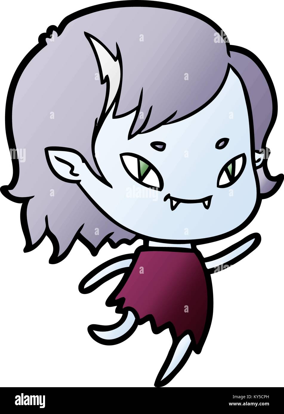 cartoon friendly vampire girl running Stock Vector Image & Art - Alamy