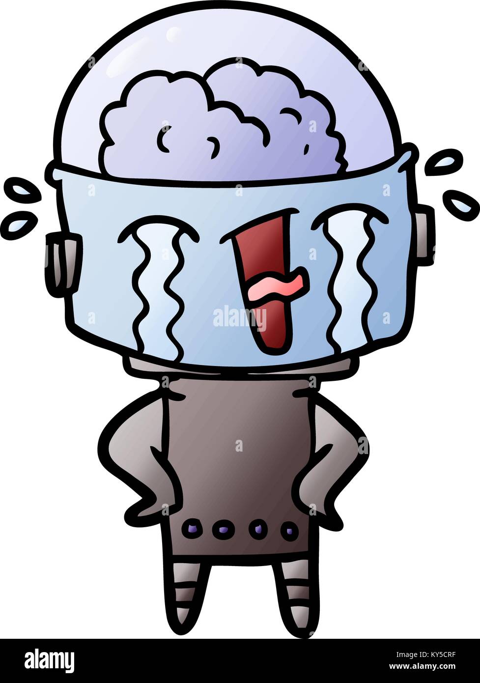 Cartoon Crying Robot Stock Vector Image And Art Alamy