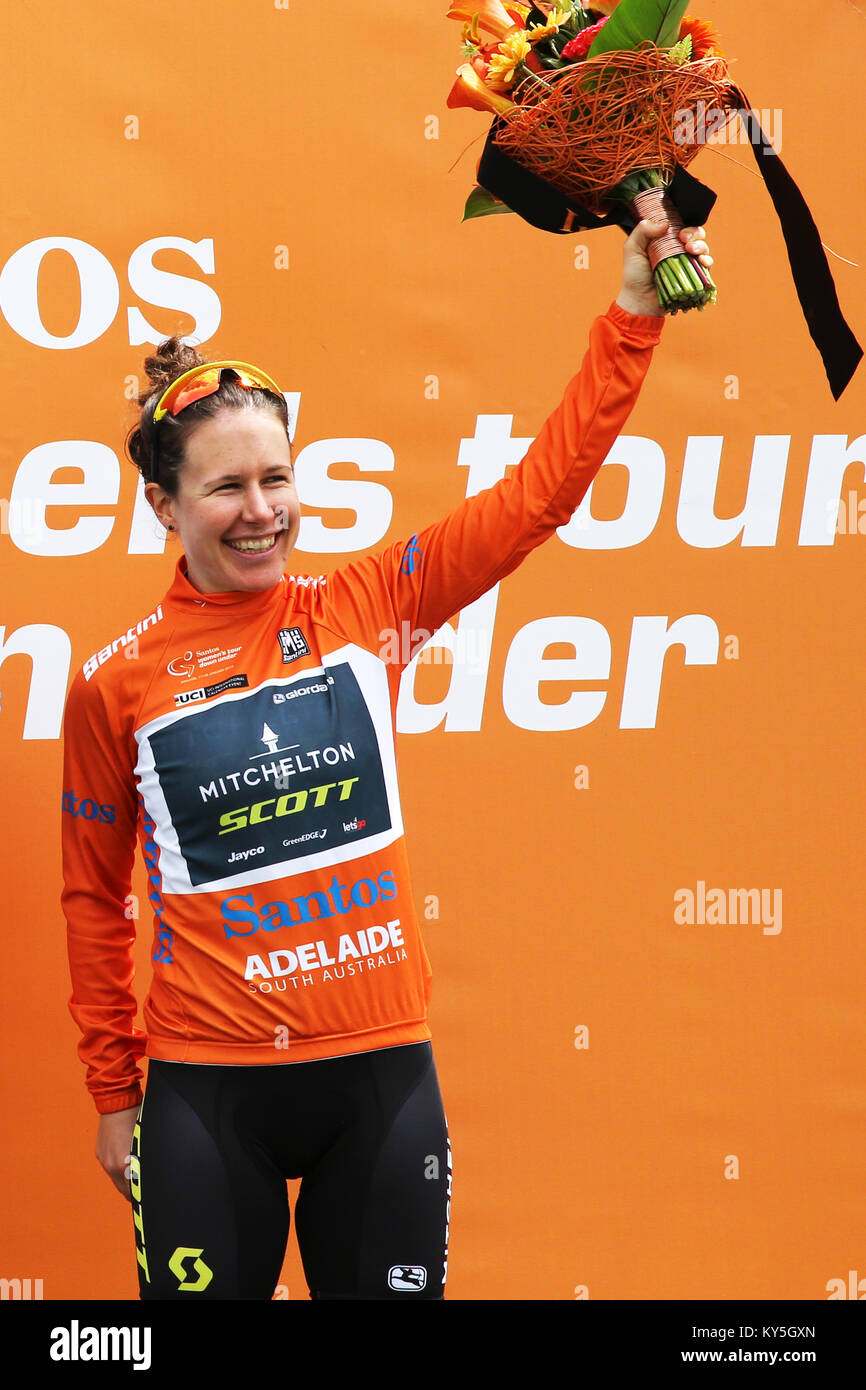 Amanda Spratt on the podium after winning stage 3 of the Womens Tour ...