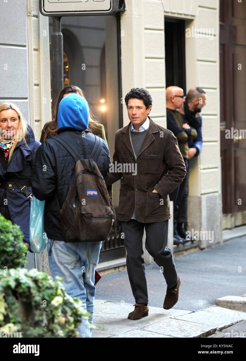 Milan, Matteo Marzotto and girlfriend go to a fashion event. Matteo ...