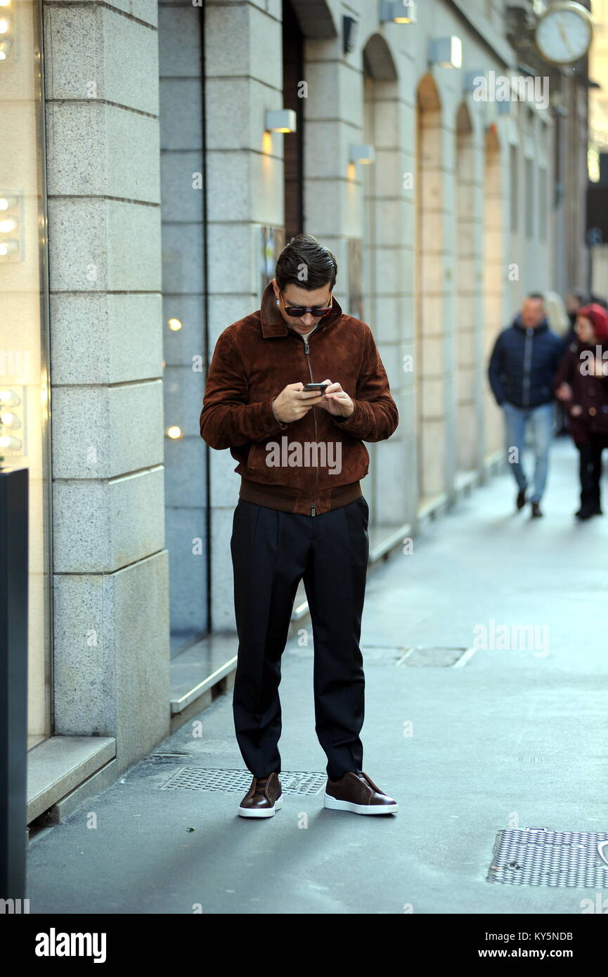 Milan, Alessandro Roja in the center after the Zegna fashion show The ...