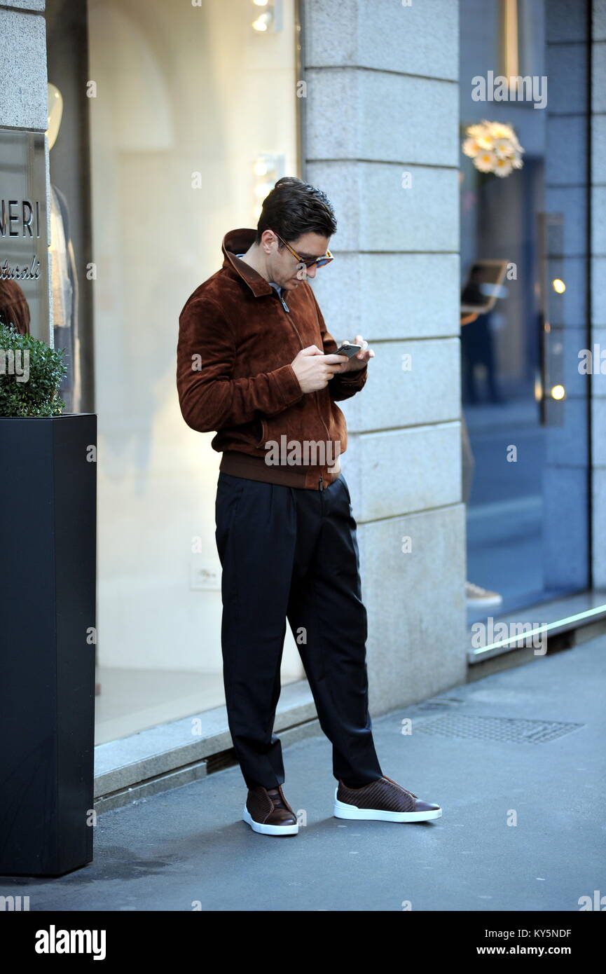 Milan, Alessandro Roja in the center after the Zegna fashion show The ...