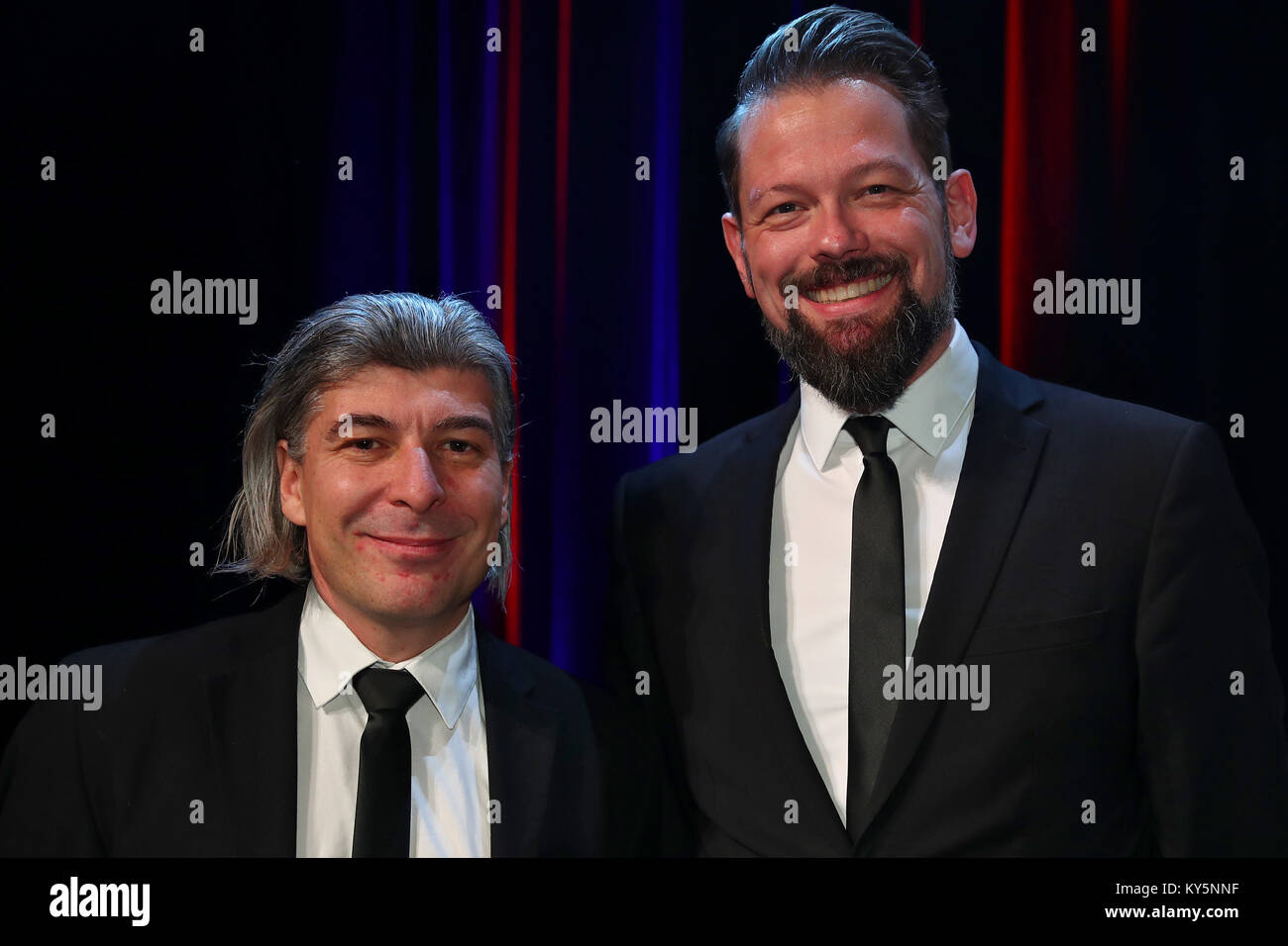 Cabaret duo ONKeL fISCH, Adrian Engels (r) and Markus Riedinger ...