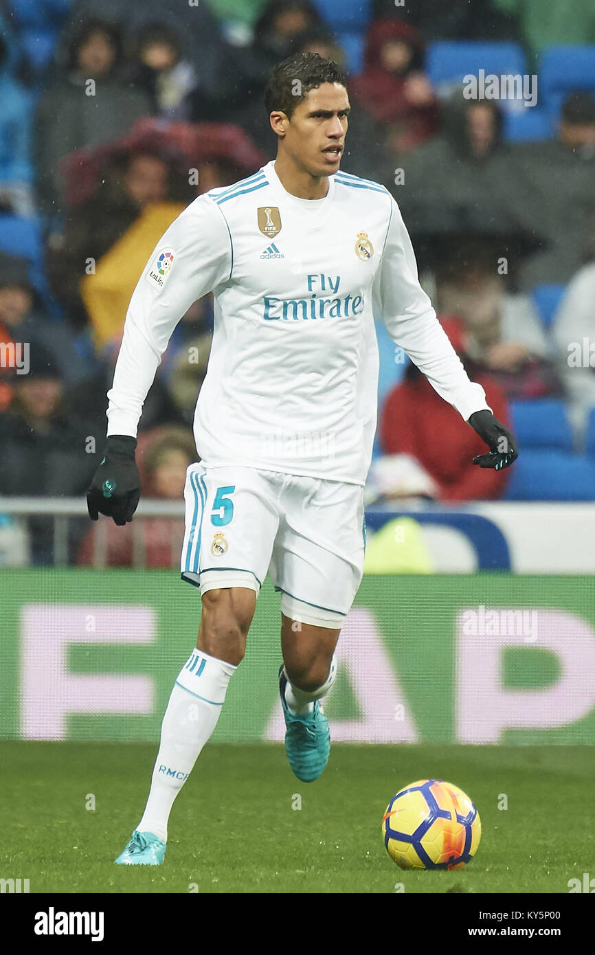 Madrid, Spain. 13th Jan, 2018. Raphael Varane (defender; Real Madrid ...