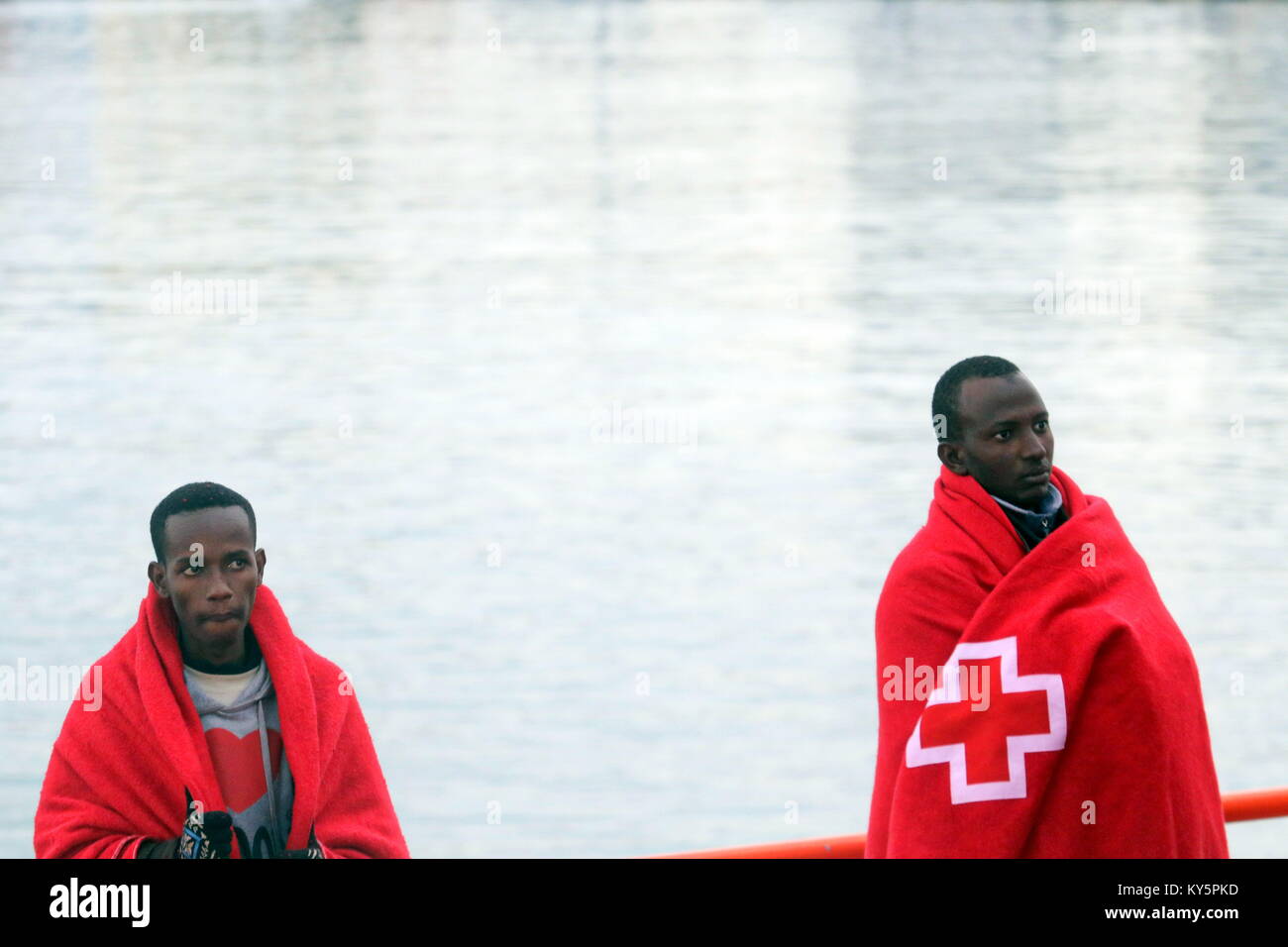 January 13, 2018 - January 13, 2018 (Malaga) Rescue a boat with 54 ...