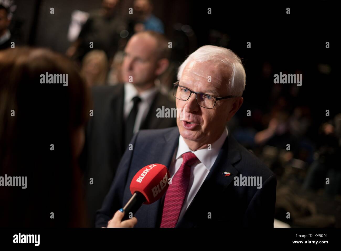 Prague, Czech Republic. 13th January 2018. Jiri Drahos, candidate for ...