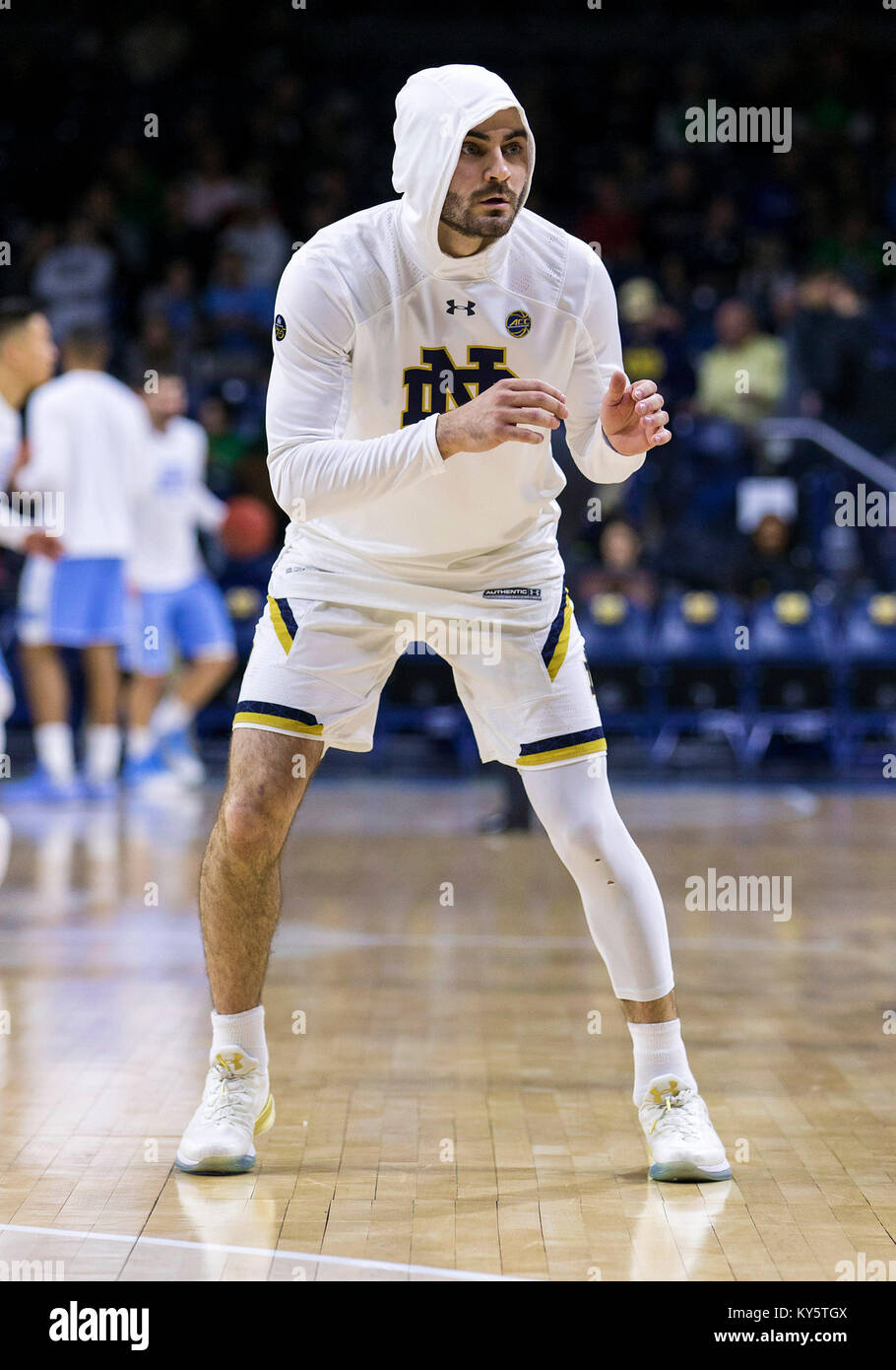 South Bend, Indiana, USA. 13th Jan, 2018. Notre Dame guard Matt Farrell ...