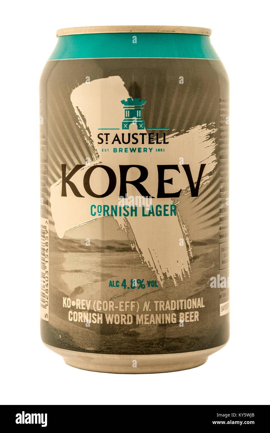 St Austell Brewery Korev Cornish Lager / Beer Stock Photo - Alamy
