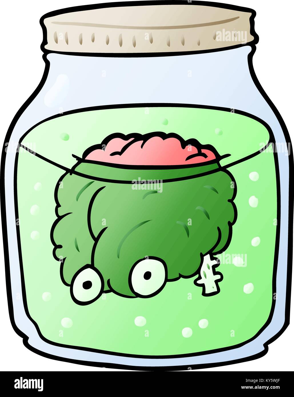 cartoon spooky brain floating in jar Stock Vector Image & Art - Alamy