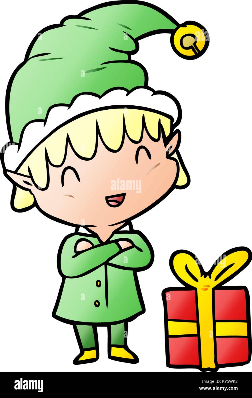 Cartoon happy christmas elf hi-res stock photography and images - Alamy