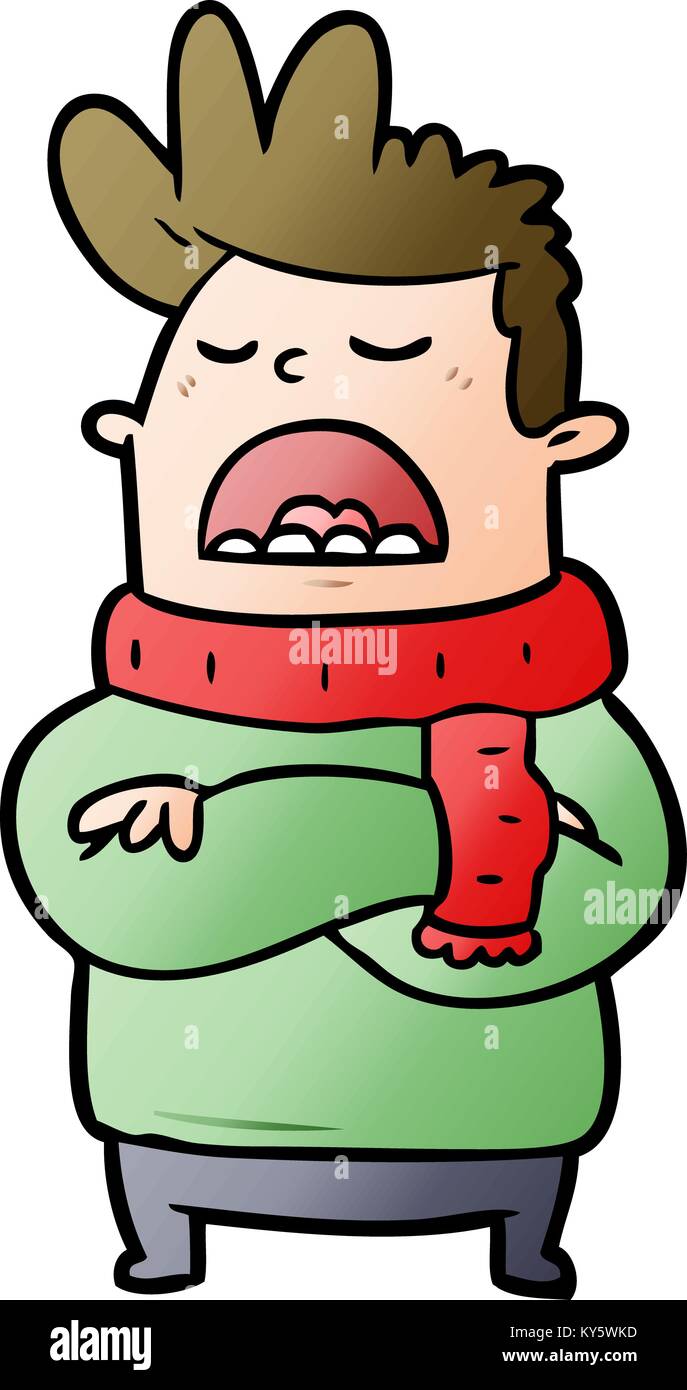 cartoon obnoxious man in winter clothes Stock Vector Image & Art - Alamy
