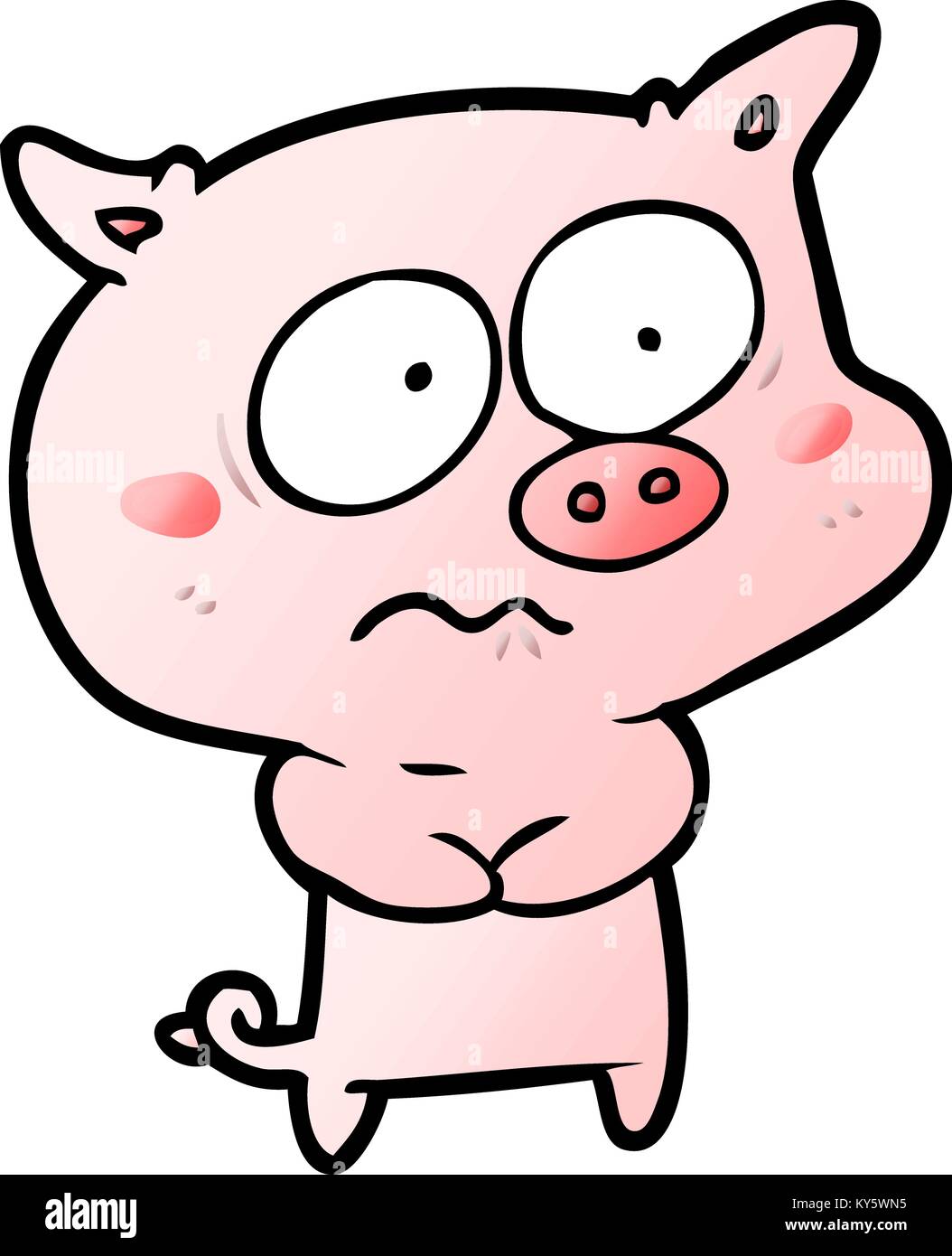 cartoon nervous pig Stock Vector Image & Art - Alamy