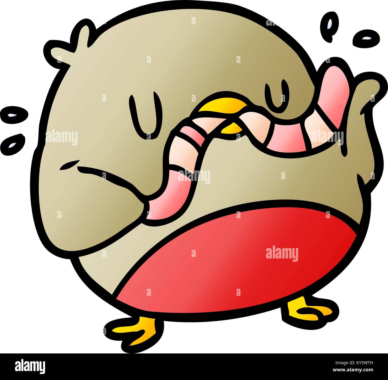 cartoon bird eating worm Stock Vector Image & Art - Alamy