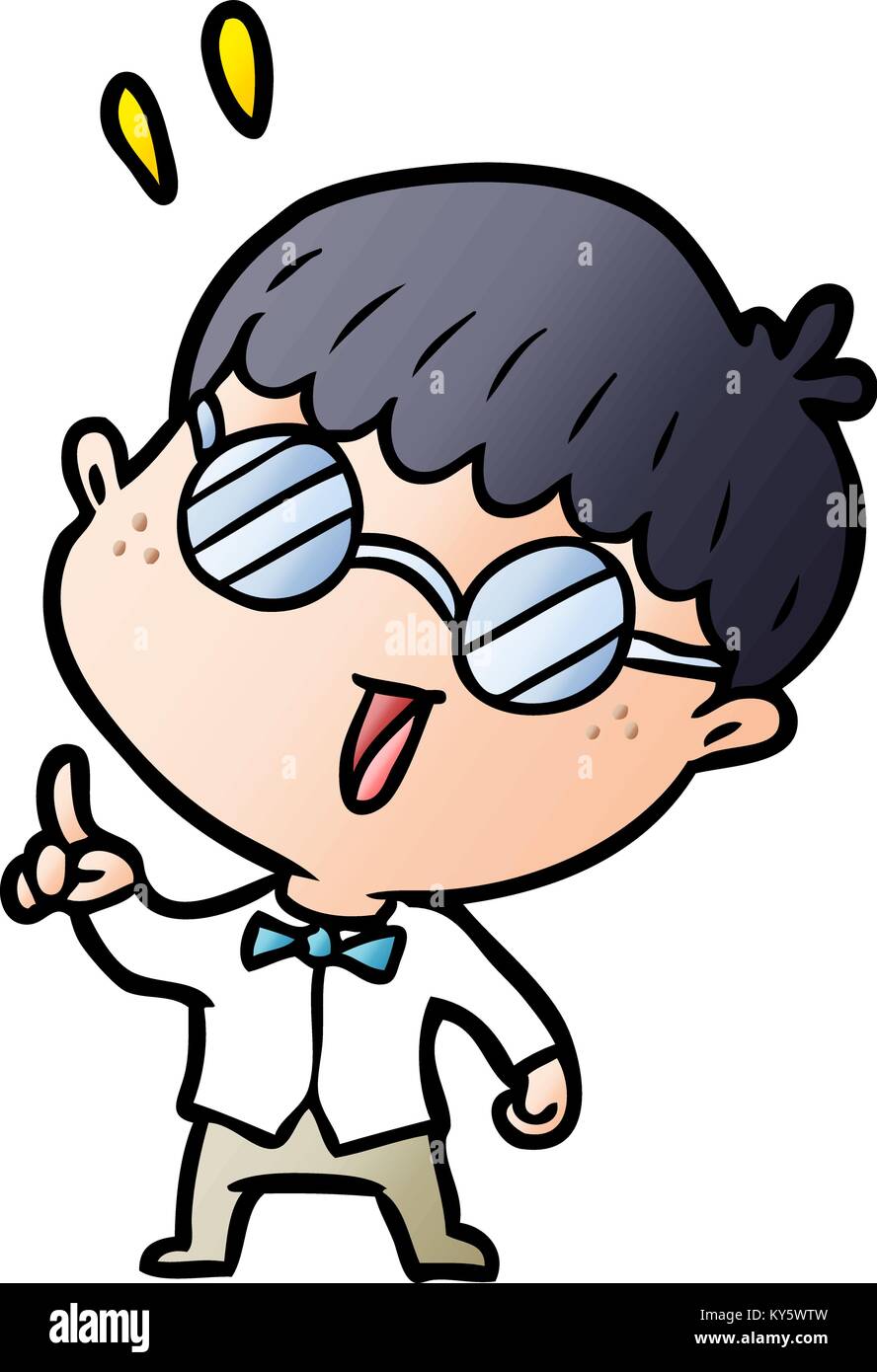 cartoon clever boy with idea Stock Vector Image & Art - Alamy