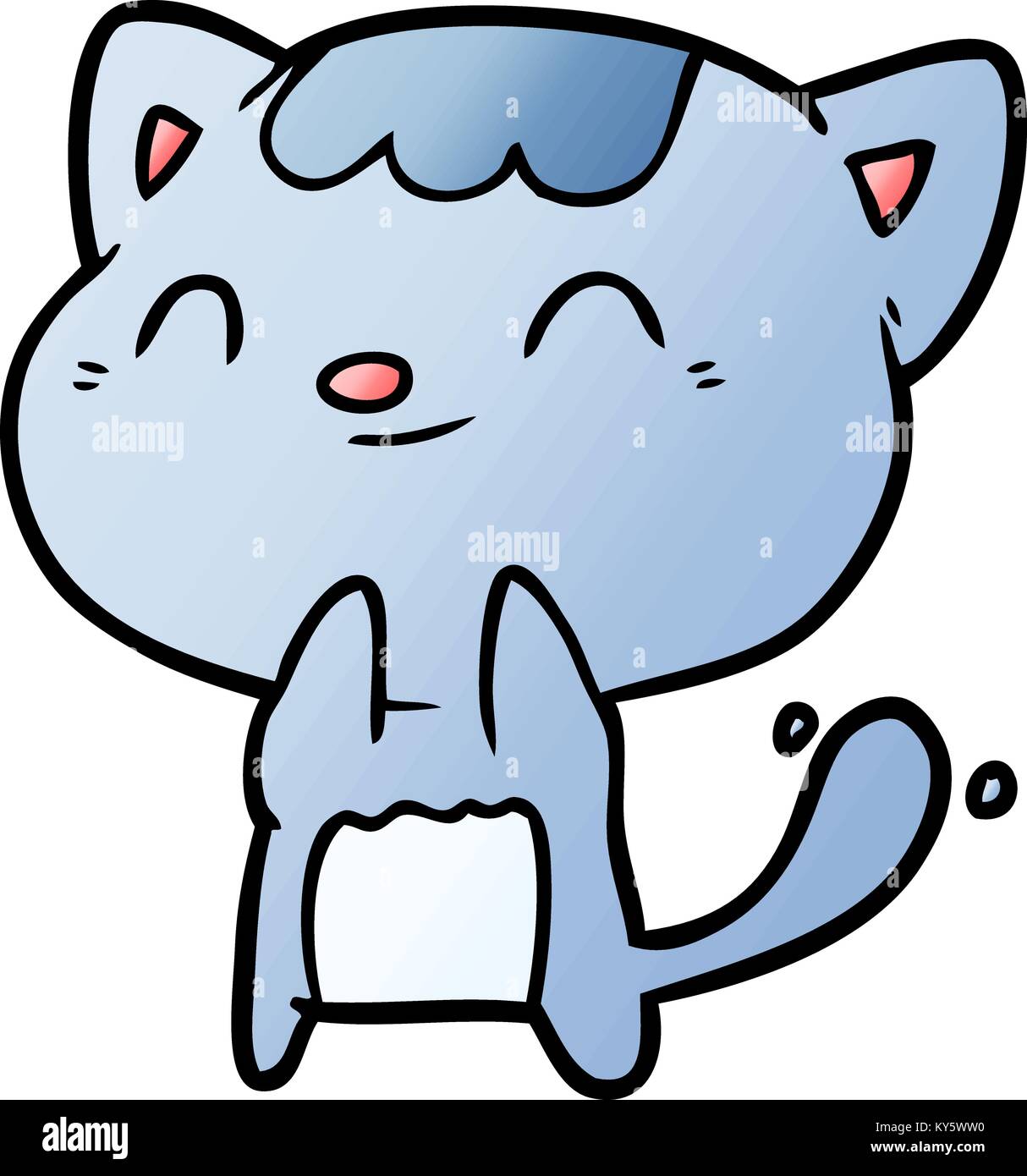 cute cartoon happy little cat Stock Vector Image & Art - Alamy