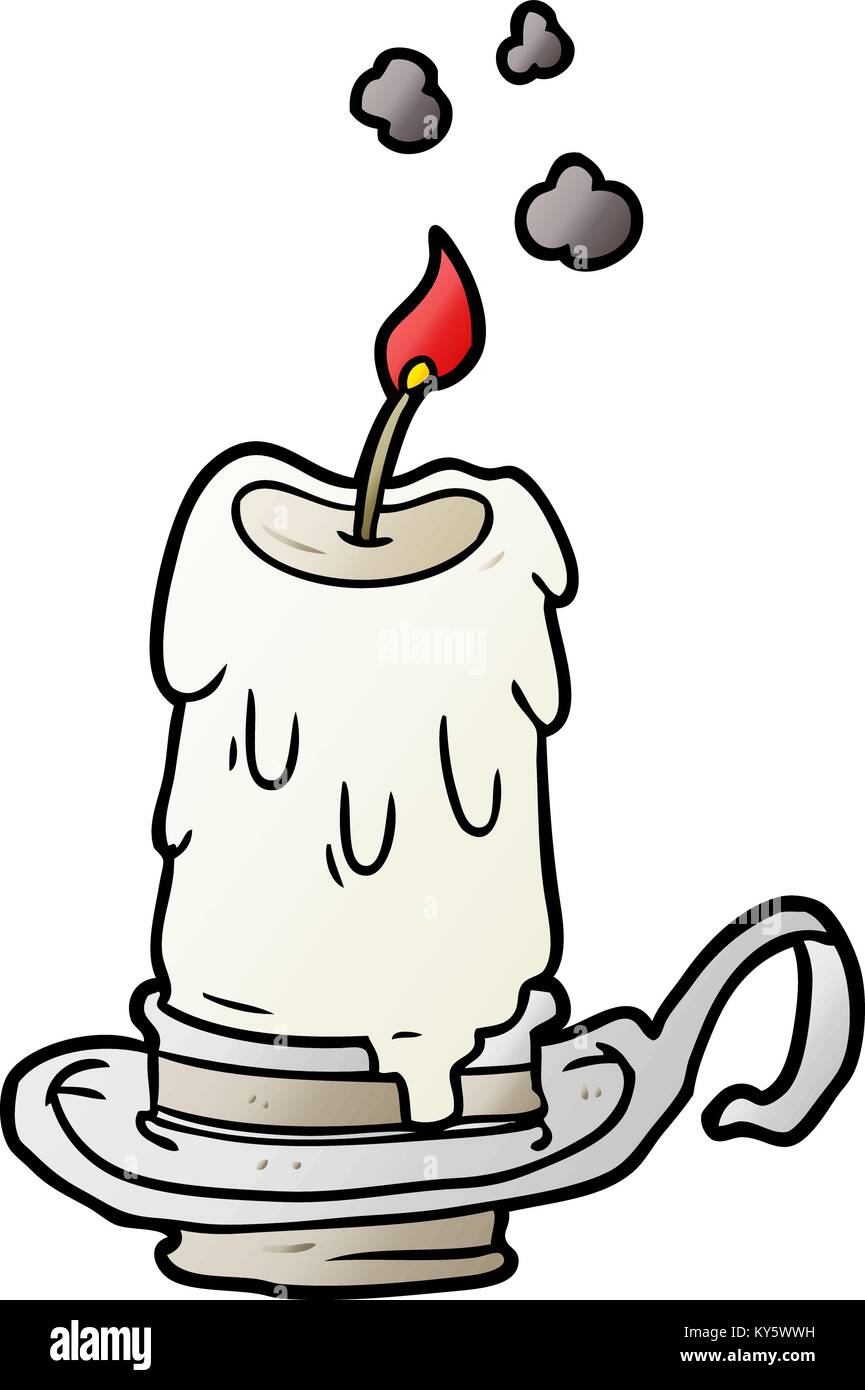 cartoon old spooky candle in candleholder Stock Vector Image & Art - Alamy