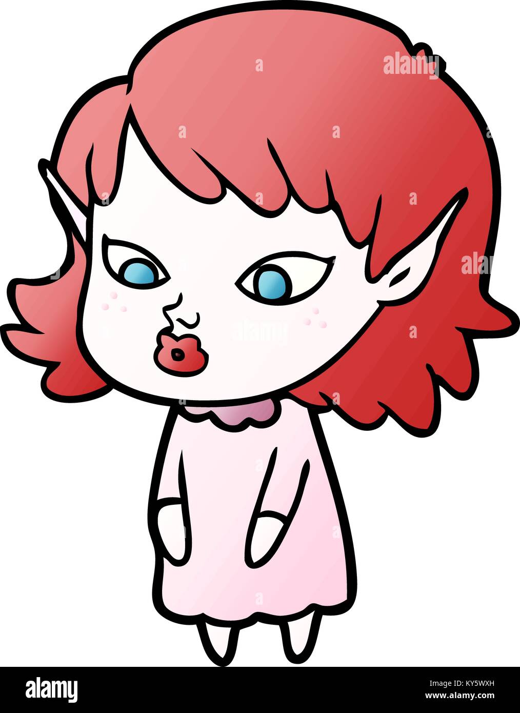cartoon elf girl with pointy ears Stock Vector Image & Art - Alamy