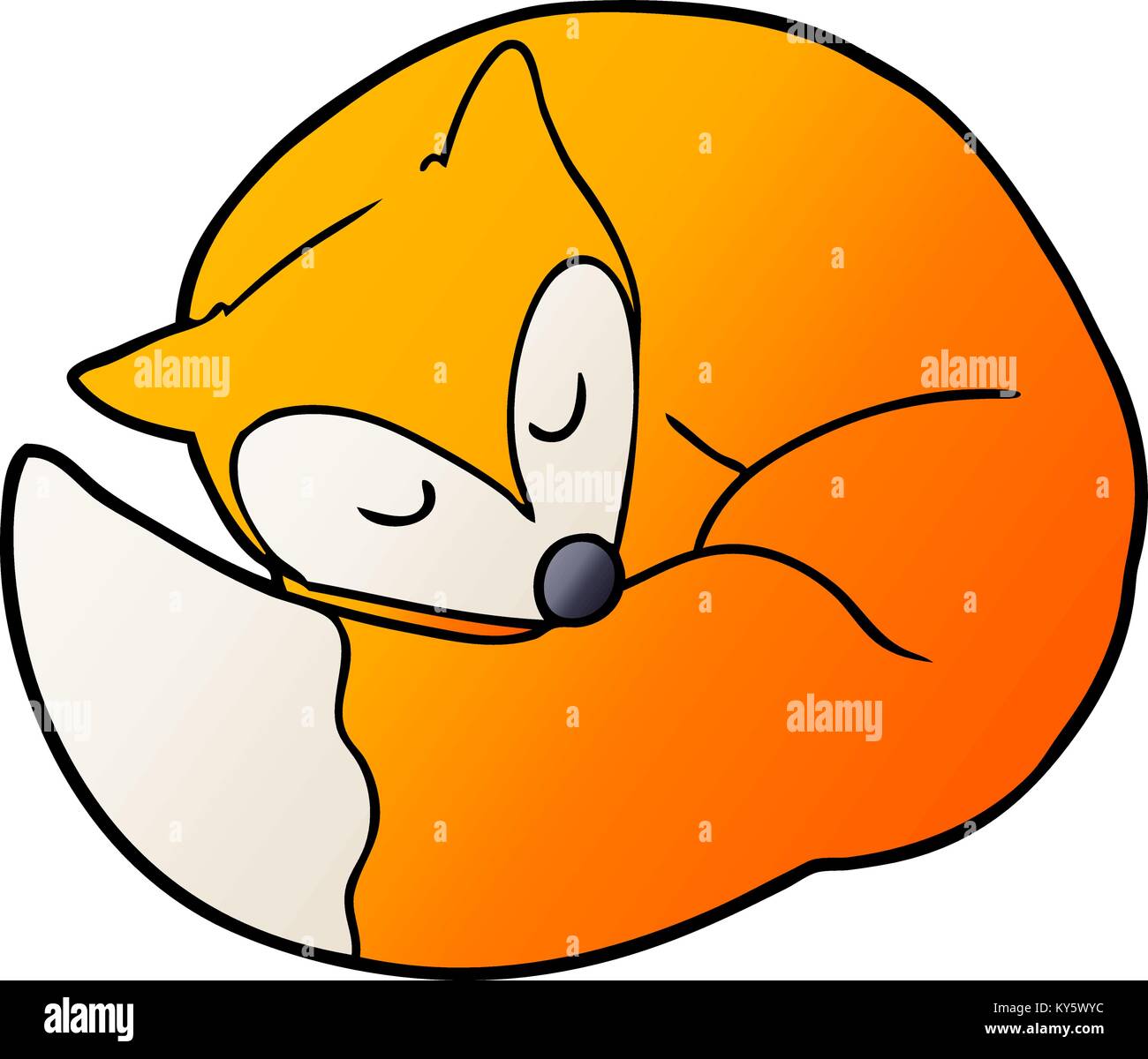 cartoon sleeping fox Stock Vector Image & Art - Alamy
