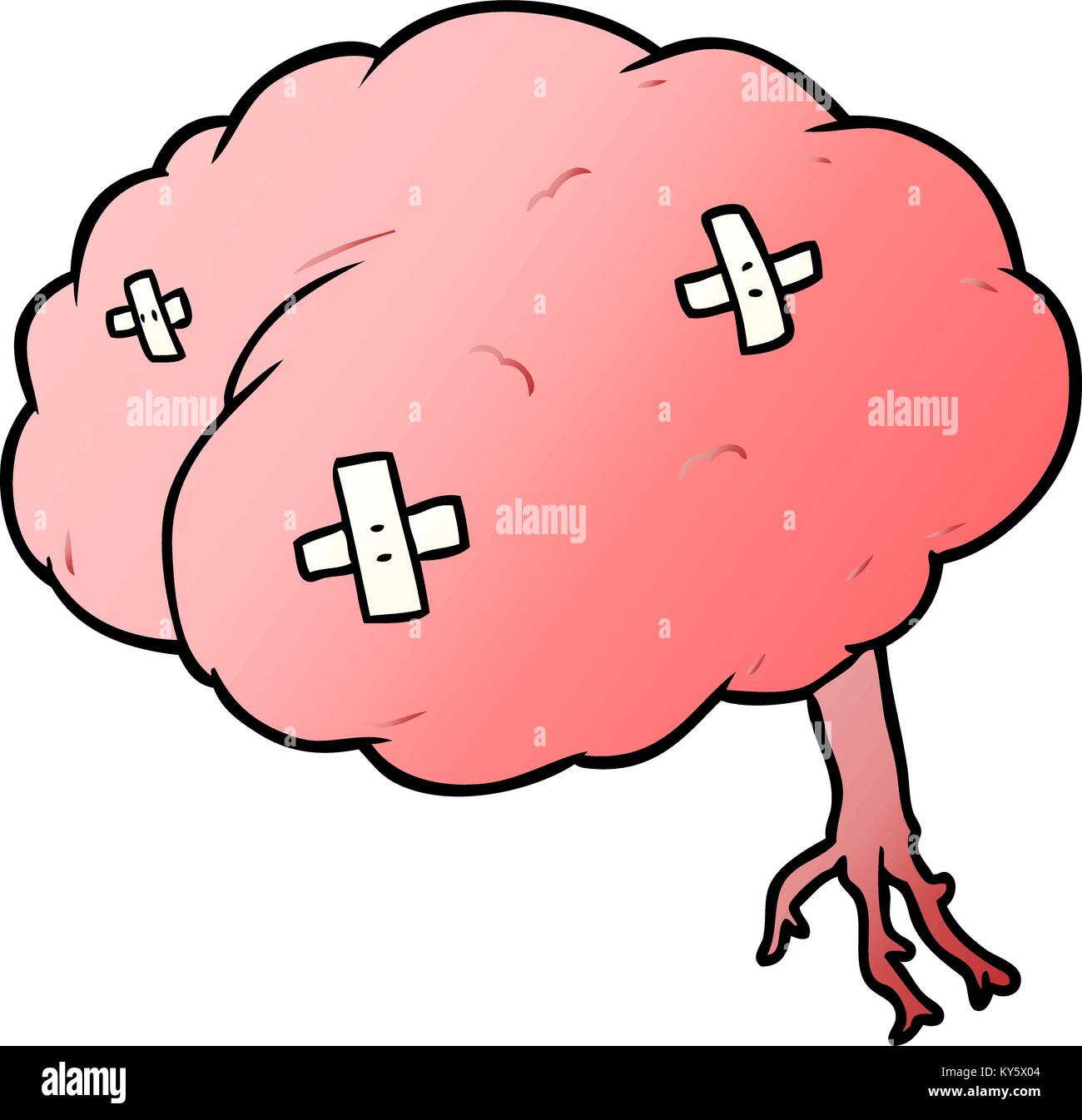 cartoon injured brain Stock Vector Image & Art - Alamy