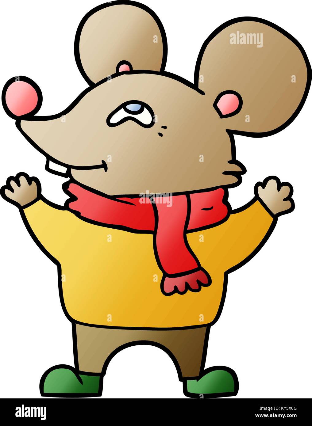 cartoon mouse wearing scarf Stock Vector Image & Art - Alamy