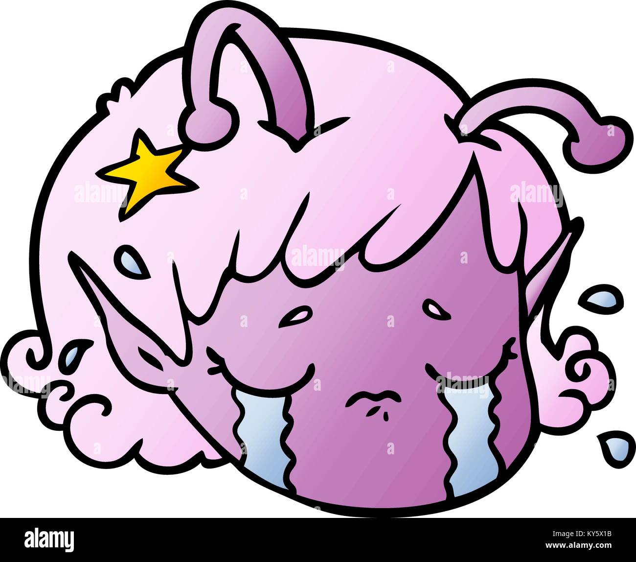 cartoon alien space girl face crying Stock Vector Image & Art - Alamy