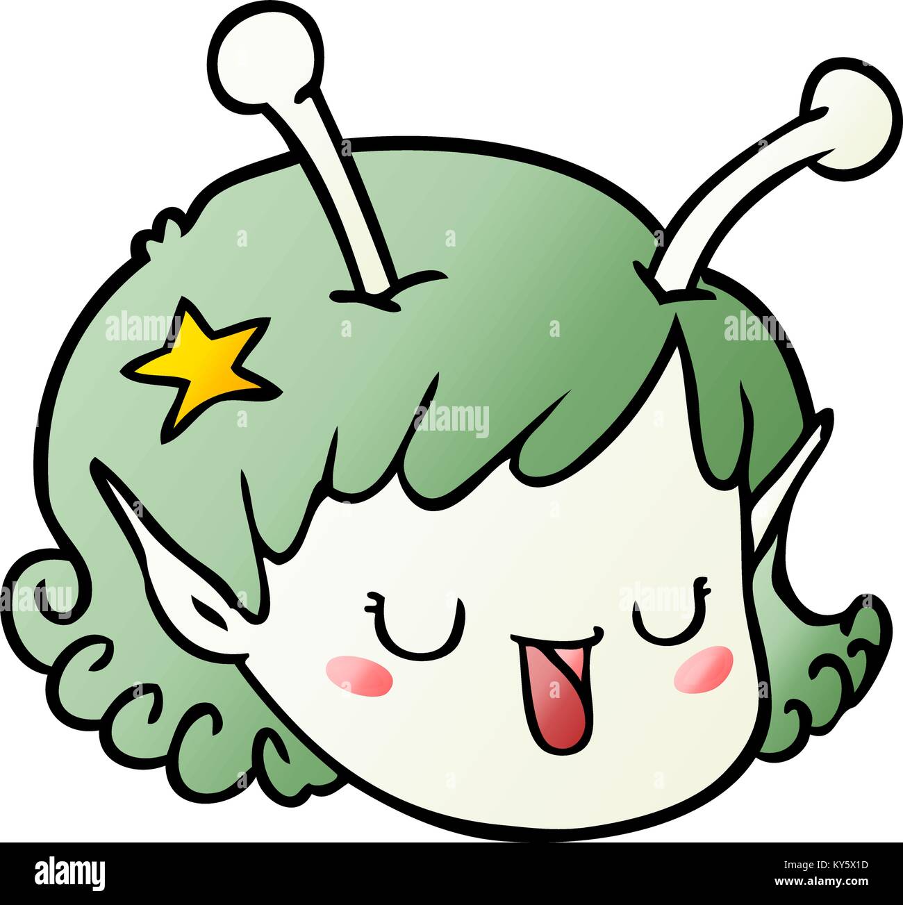 cartoon alien space girl face Stock Vector Image & Art - Alamy
