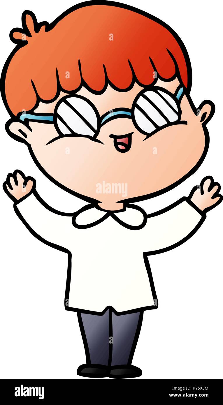cartoon boy wearing spectacles Stock Vector Image & Art - Alamy