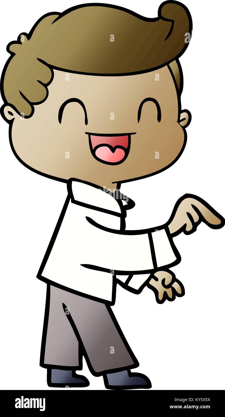 cartoon happy man pointing Stock Vector Image & Art - Alamy