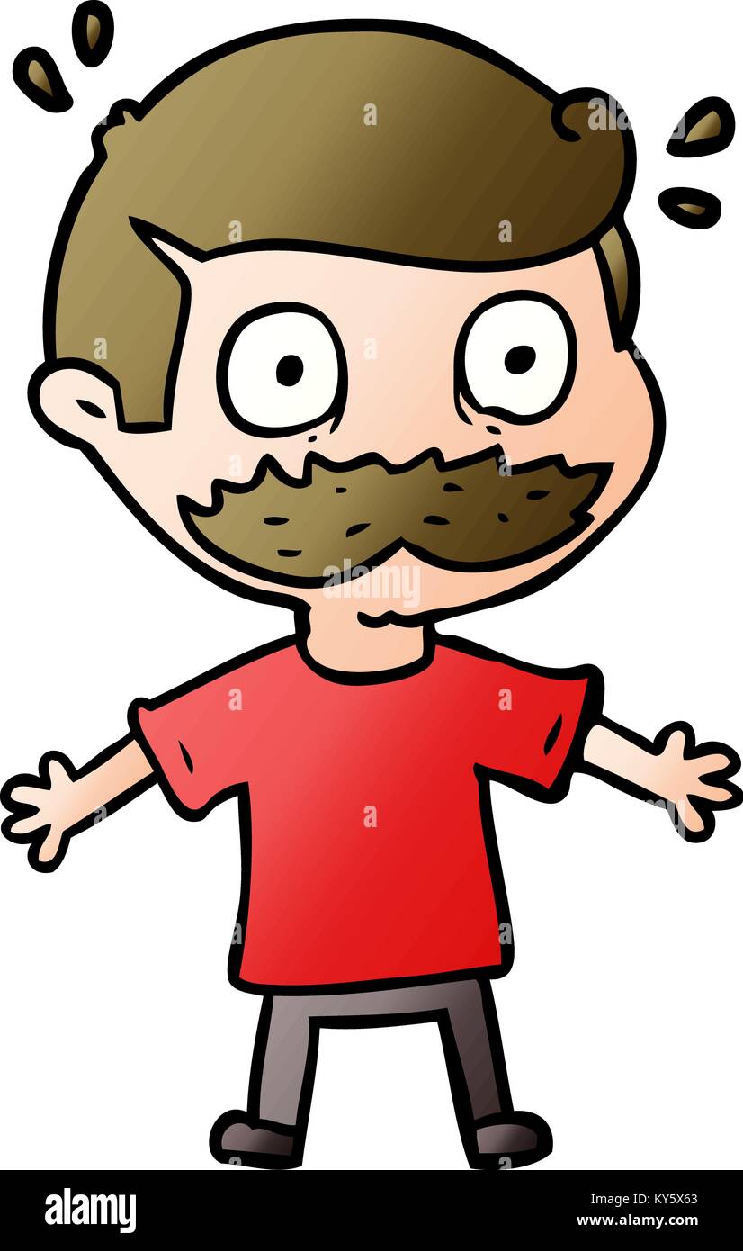 cartoon man with mustache shocked Stock Vector Image & Art - Alamy