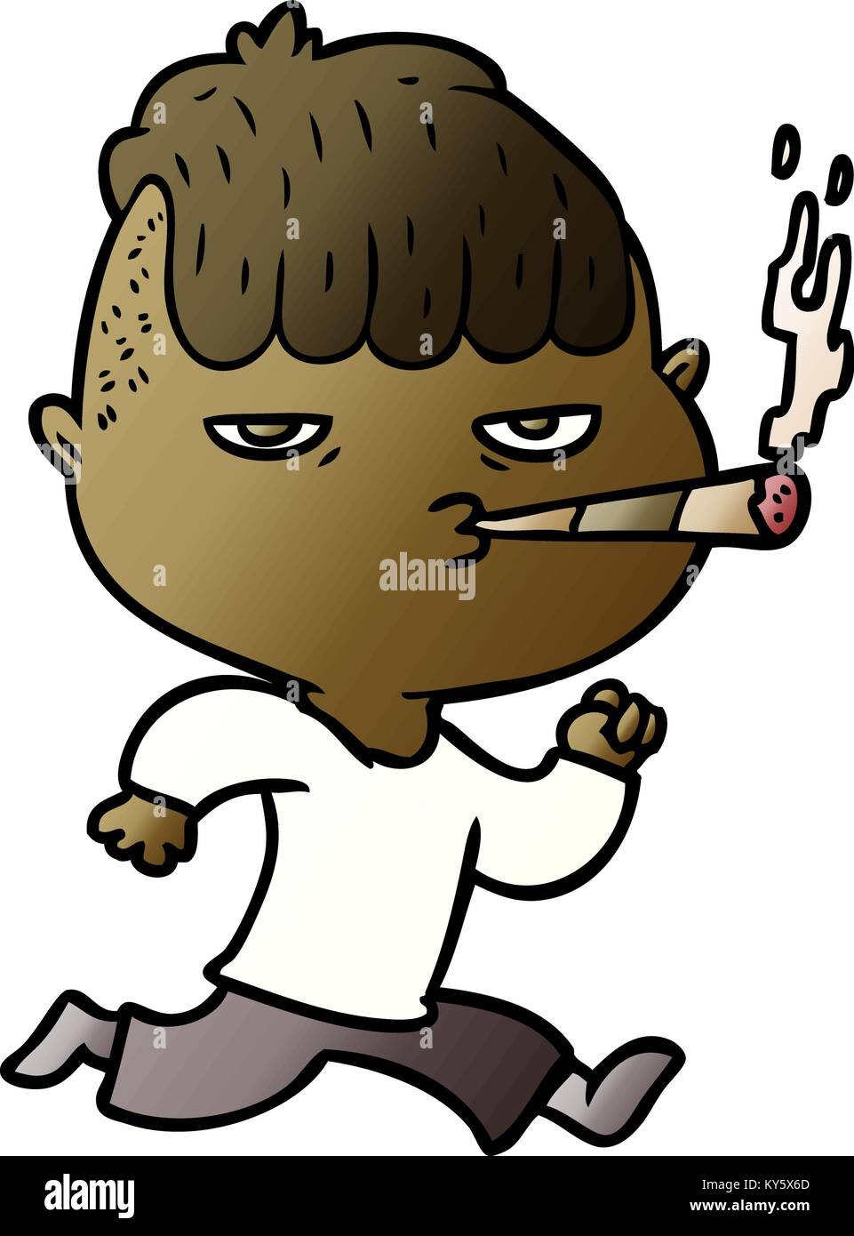 cartoon man smoking whilst running Stock Vector Image & Art - Alamy