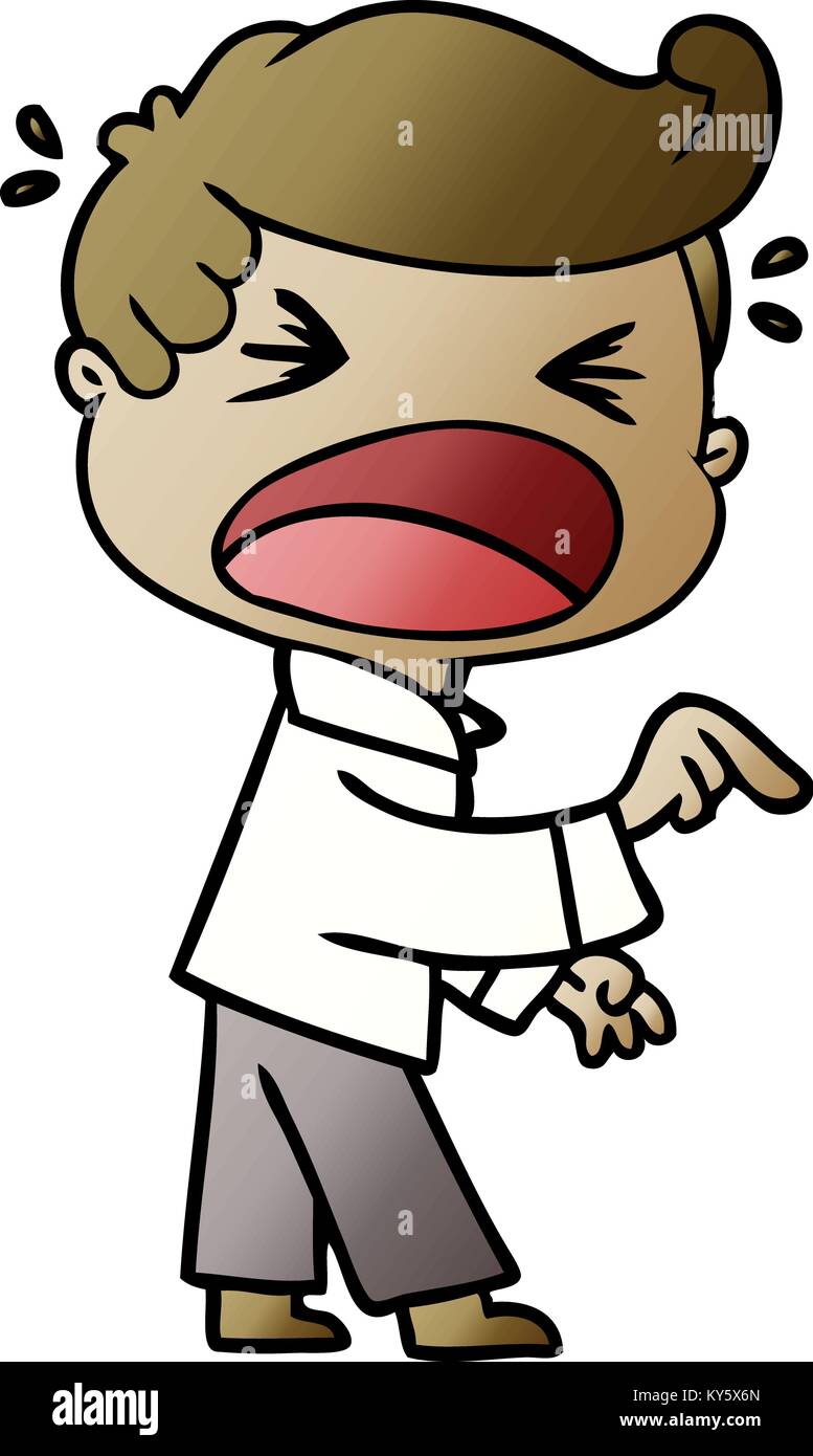 cartoon shouting man pointing finger Stock Vector Image & Art - Alamy