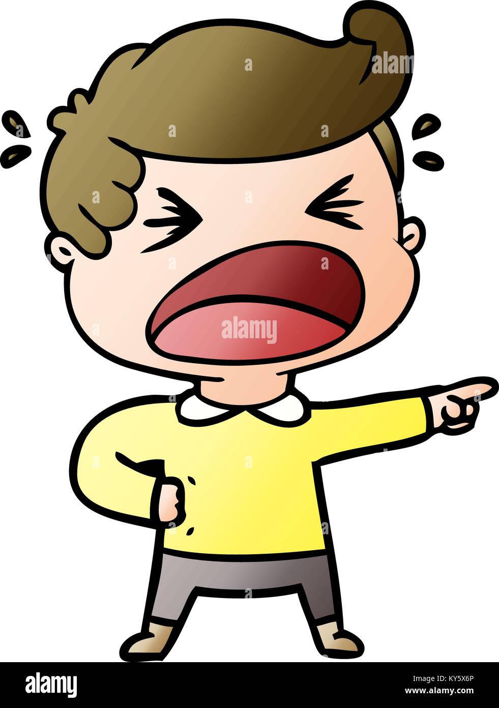 cartoon shouting man pointing finger Stock Vector Image & Art - Alamy