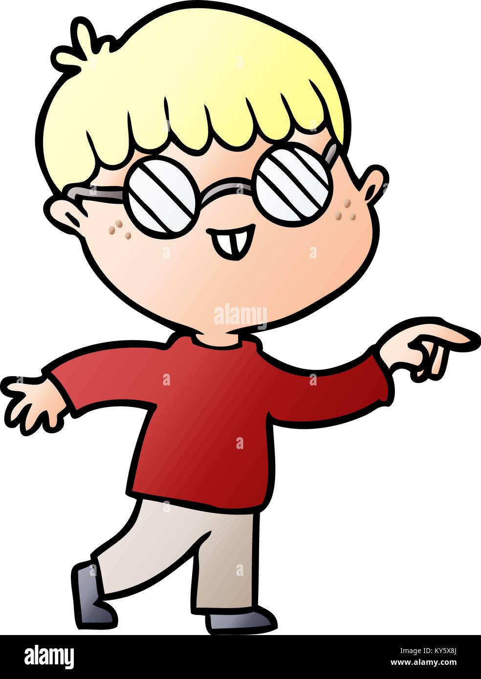 cartoon boy wearing spectacles Stock Vector Image & Art - Alamy