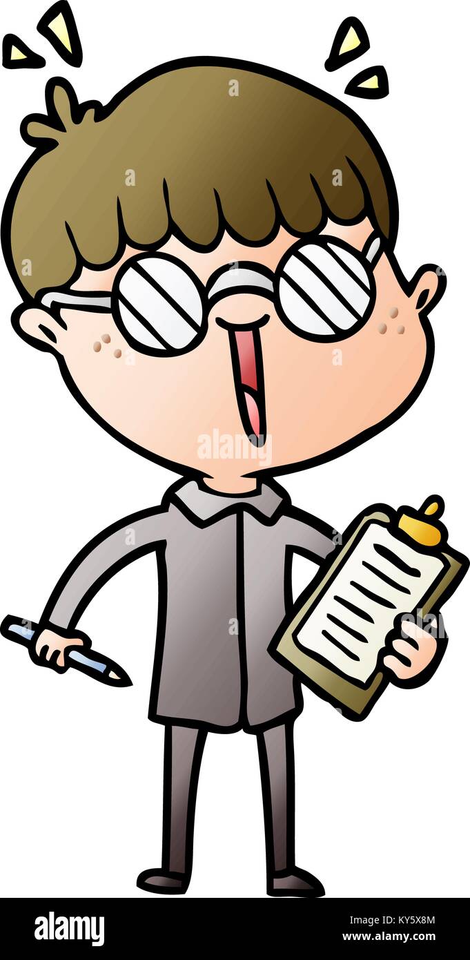 cartoon boy wearing spectacles Stock Vector Image & Art - Alamy