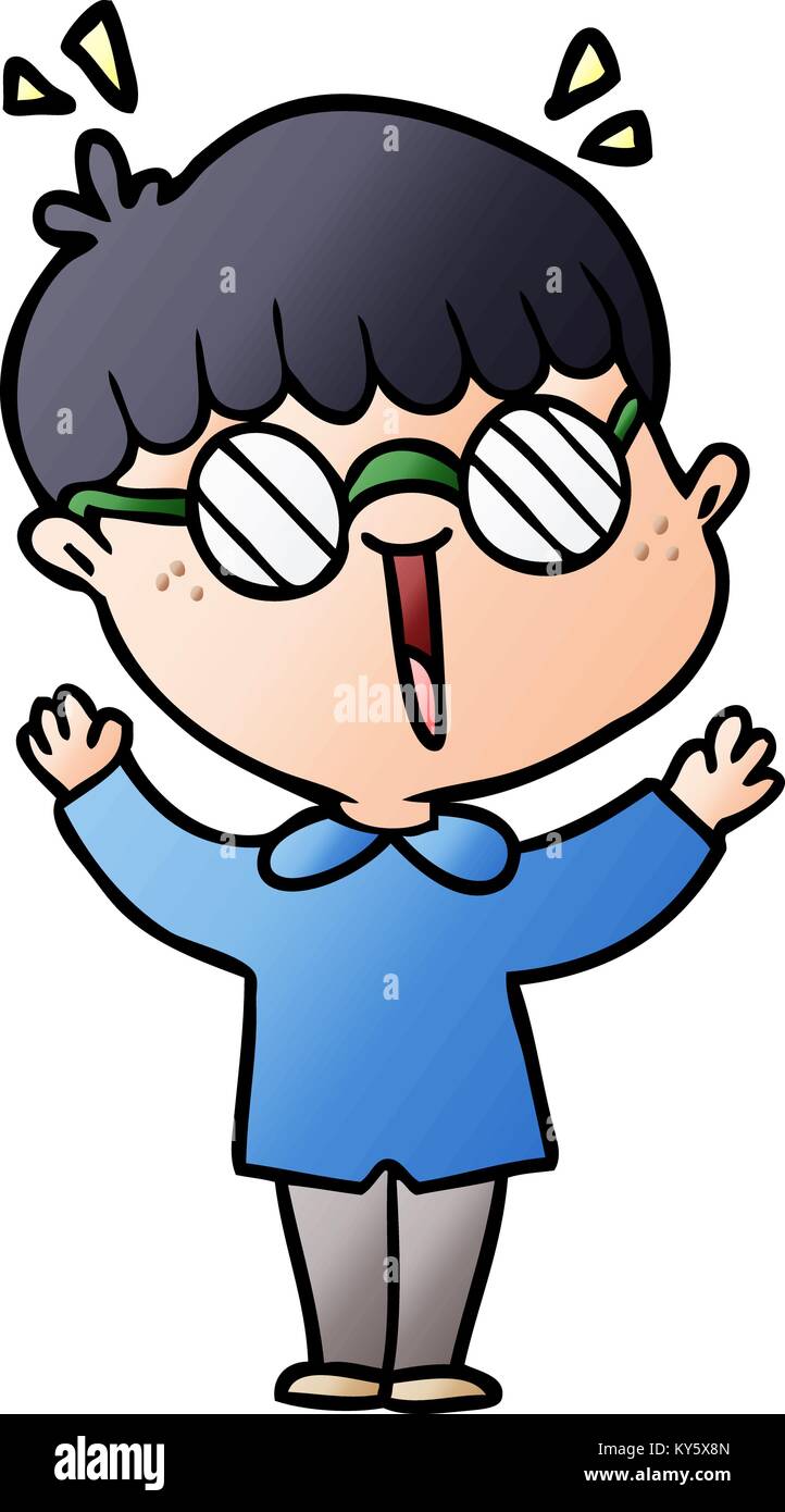 cartoon boy wearing spectacles Stock Vector Image & Art - Alamy