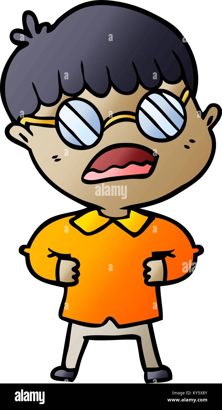 cartoon boy wearing spectacles Stock Vector Image & Art - Alamy