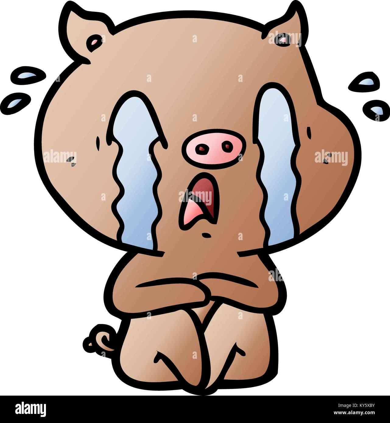 crying pig cartoon Stock Vector Image & Art - Alamy