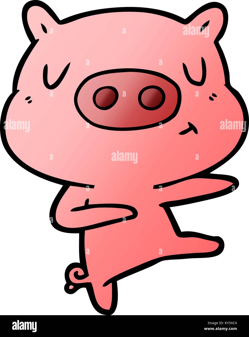 cartoon content pig dancing Stock Vector Image & Art - Alamy