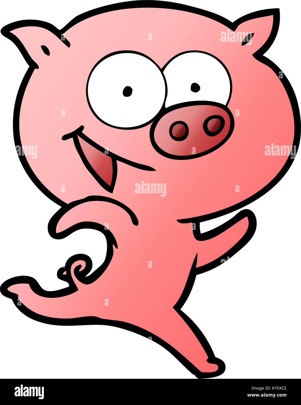 cheerful running pig cartoon Stock Vector Image & Art - Alamy