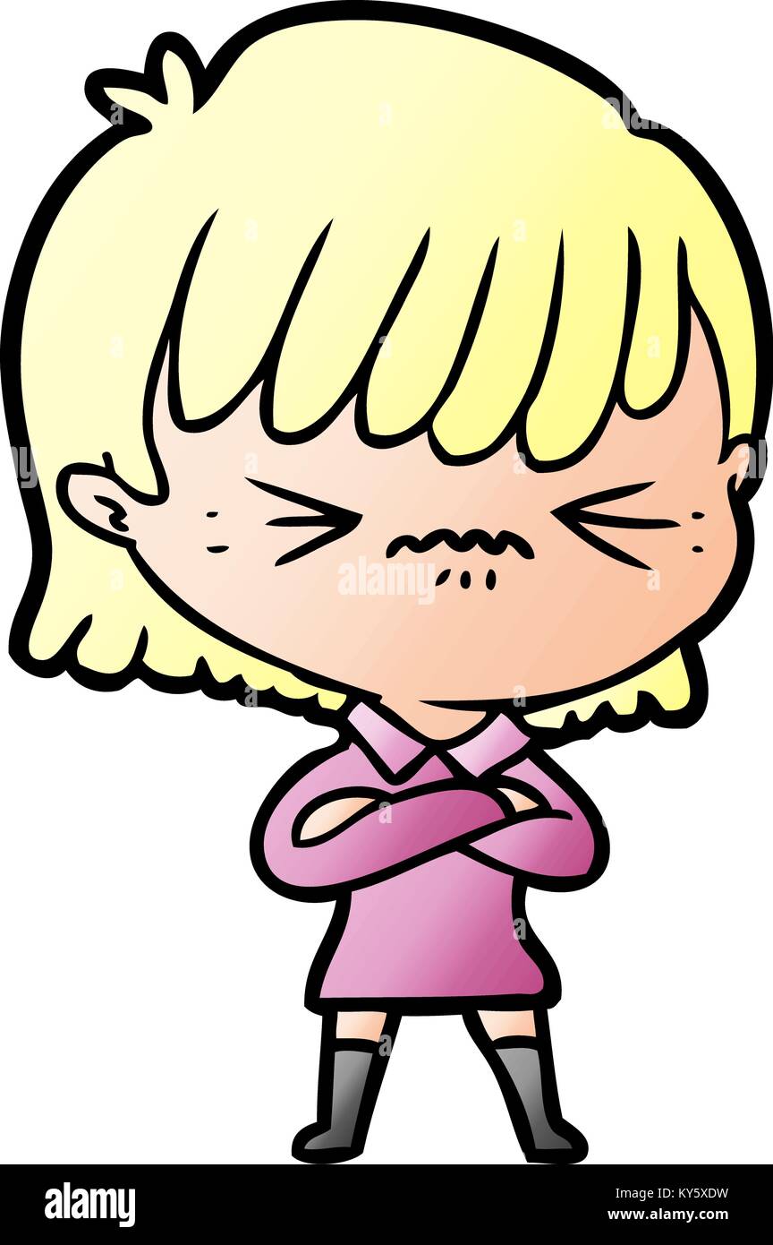 annoyed cartoon girl Stock Vector Image & Art - Alamy