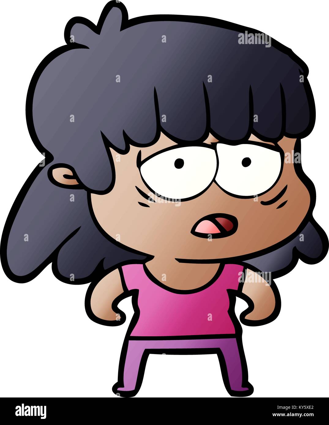 cartoon tired woman Stock Vector Image & Art - Alamy